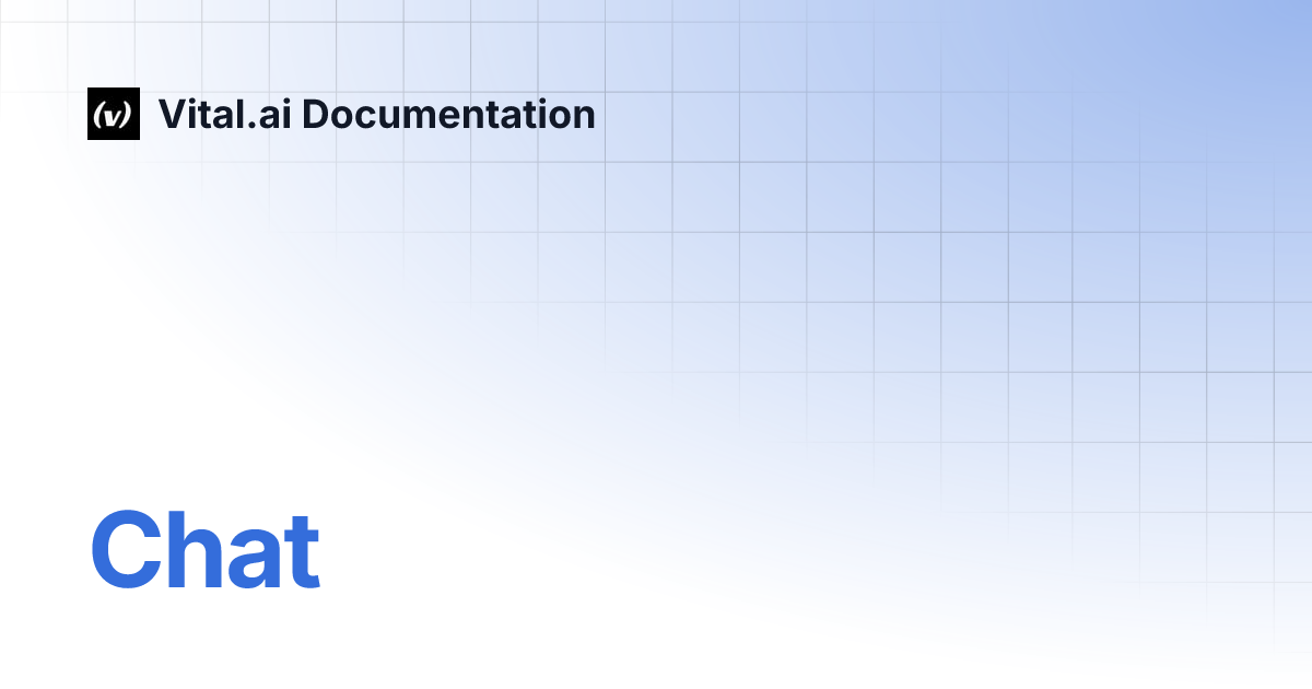 Chat | Vital.ai Documentation
